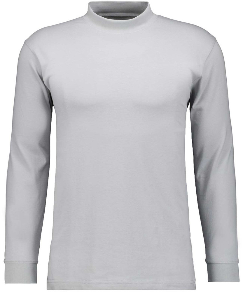 LONG & TALL Mock neck T long sleeve Silver-024 | 3XT | Ragman men's fashion