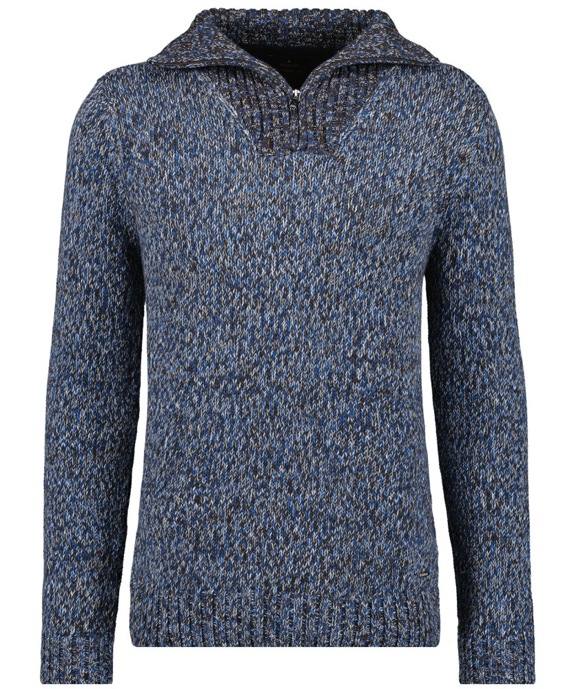 Knitted pullover with troyer collar Mocca-835 | 4XL | Ragman men's fashion